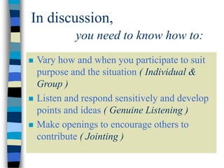 Workshop on Effective Group Discussion | PPT