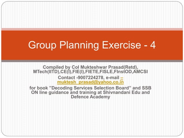 Group Planning Exercise -4 | PPTX