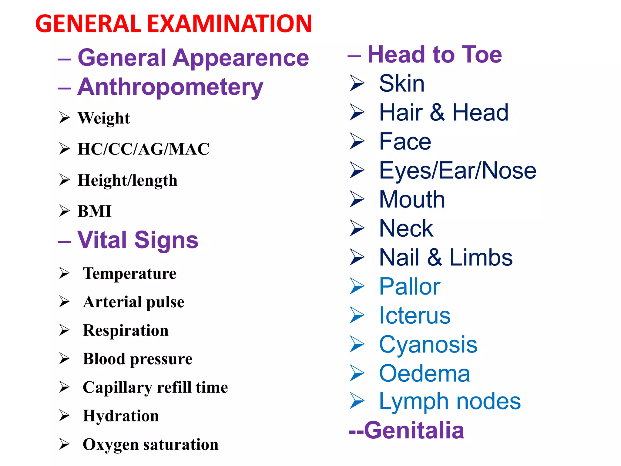 General physical Examination | PPTX