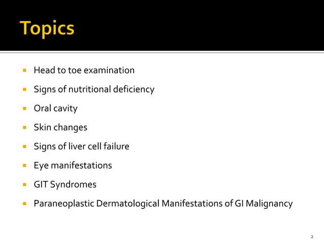 General Physical Examination in Gastrointestinal Diseases | PPT