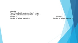 GRE QUANTITATIVE: PERMUTATIONS, COMBINATIONS AND PROBABILITY | PPTX