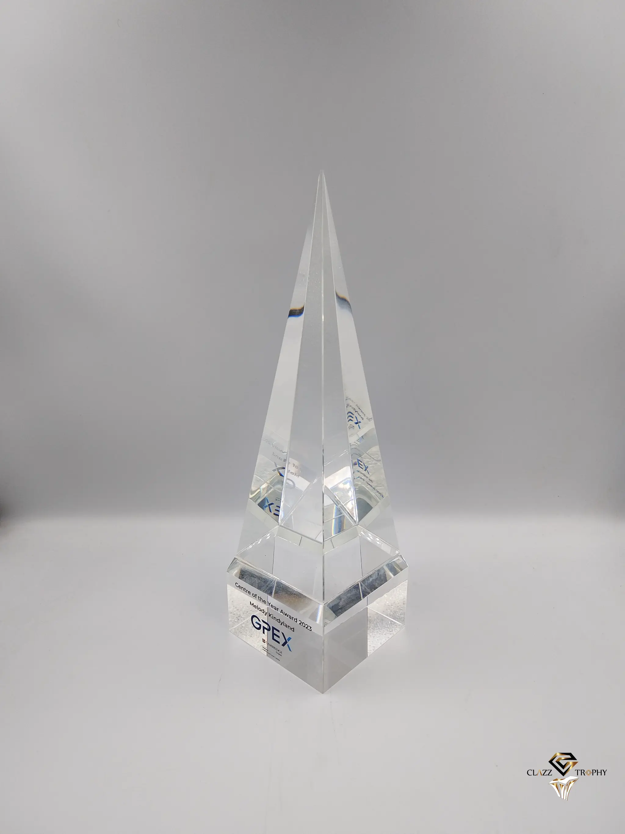 GPEX Pyramid Crystal Trophy made by Clazz Trophy Malaysia | #1 Reliable ...