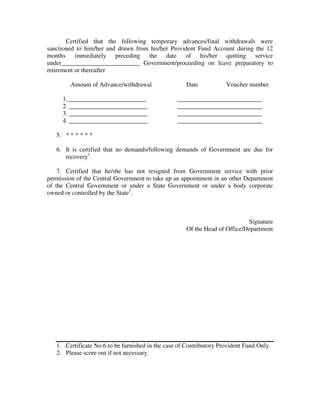Gpf advance, withdrawal & final payment form | PDF