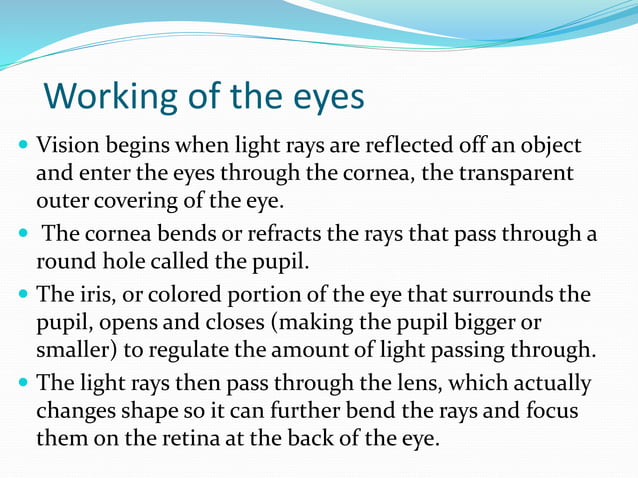Structure and Functions of the Eye and the Ear | PPTX | Eye and Vision Conditions | Diseases and ...