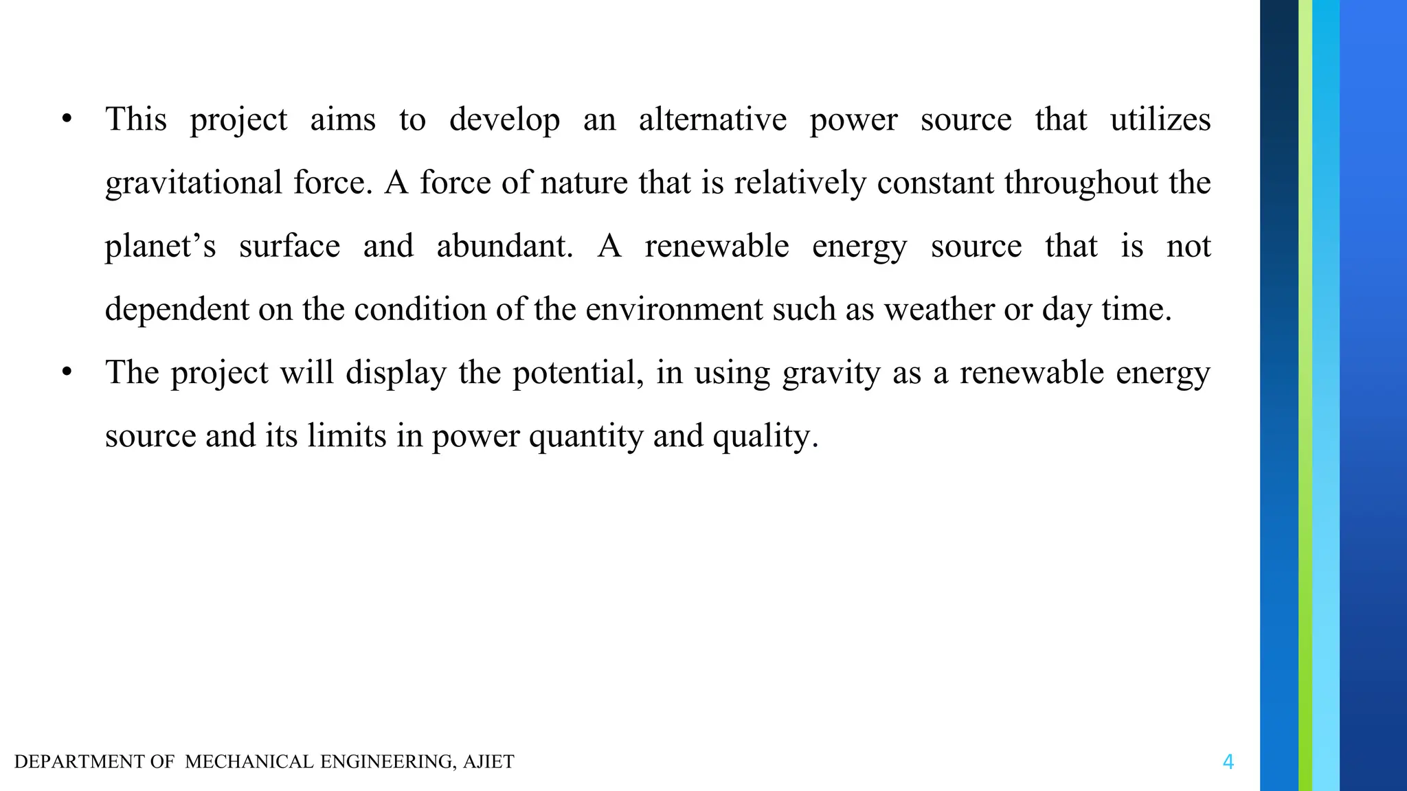 Design and fabrication of Gravity power Generator | PPTX