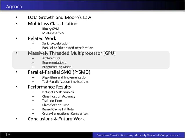 Multiclass classification using Massively Threaded Multiprocessors | PPT Multiclass classification using Massively Threaded Multiprocessors | PPT