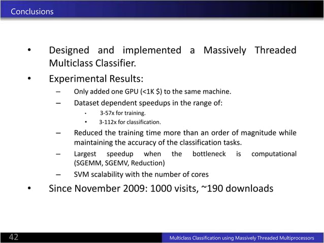 Multiclass classification using Massively Threaded Multiprocessors | PPT Multiclass classification using Massively Threaded Multiprocessors | PPT