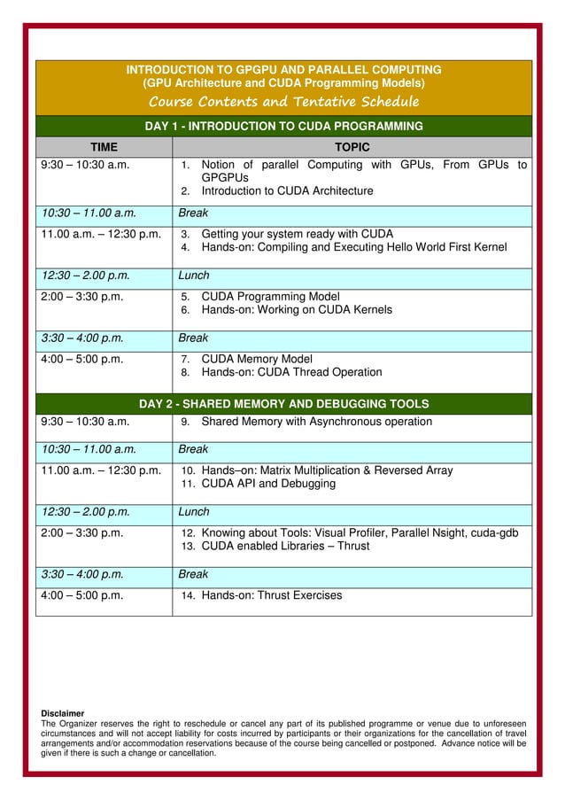 INTRODUCTION TO GPGPU AND PARALLEL COMPUTING (GPU ARCHITECTURE AND CUDA ...