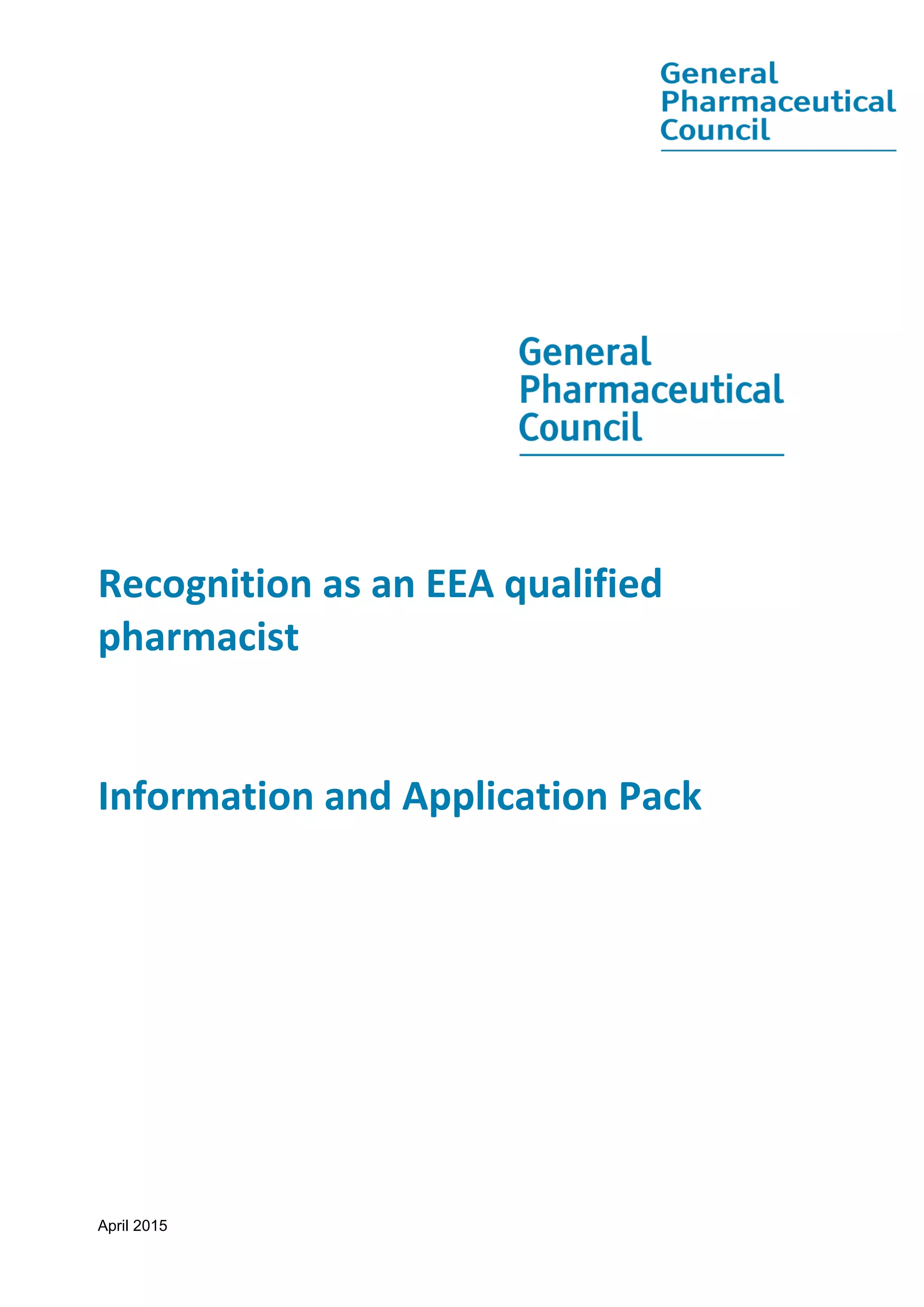 Gphc eea pharmacist_standard_information_pack_april_2015 | PDF