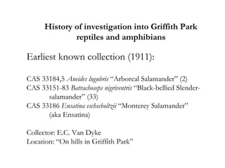 Reptiles and Amphibians of Griffith Park | PPT