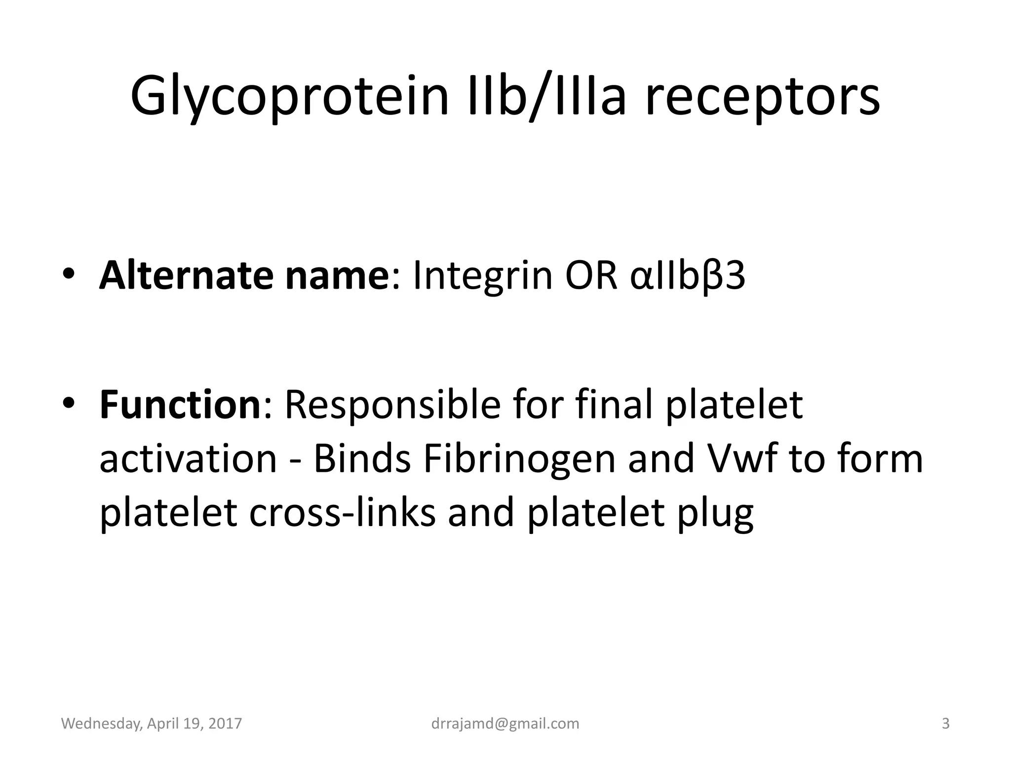 Glycoprotein IIb/ IIIa inhibitors | PPTX
