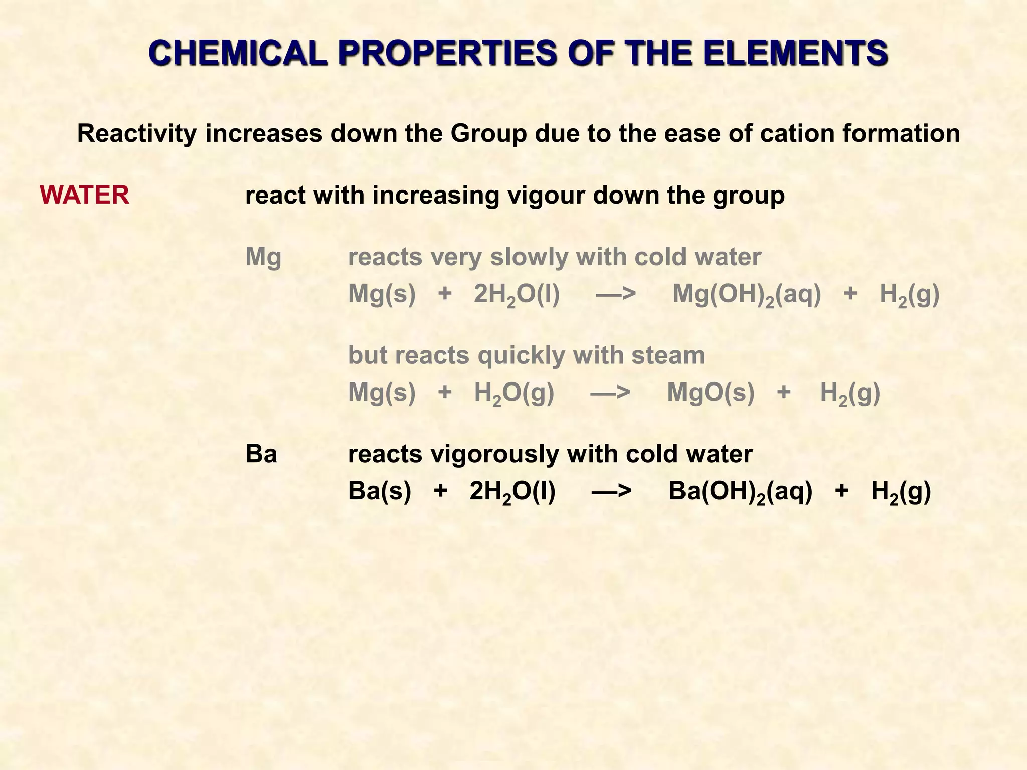 Introduction To Group II Alkaline Earths Metals | PPT