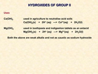 Introduction To Group II Alkaline Earths Metals | PPT
