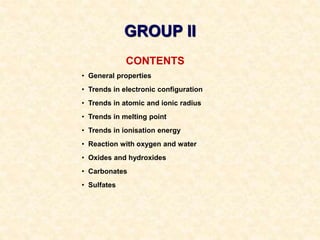 Introduction To Group II Alkaline Earths Metals | PPT