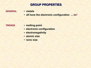 Introduction To Group II Alkaline Earths Metals | PPT