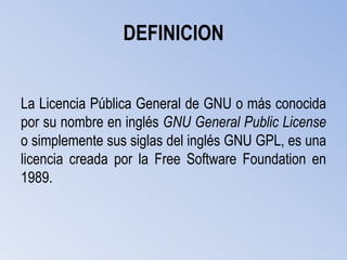 Resumen GPL, Software Libre | PPTX | Technology & Computing