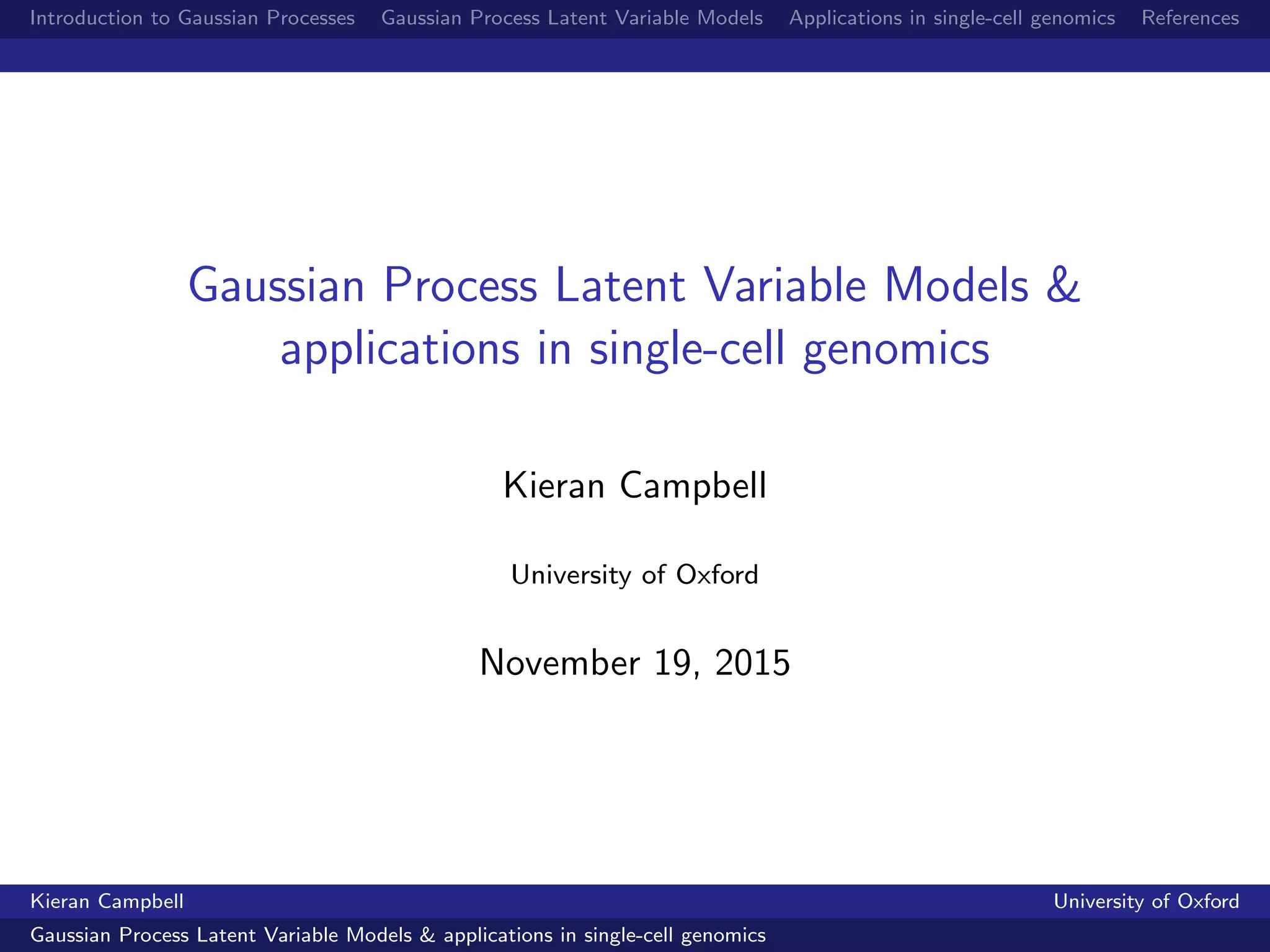 Gaussian Process Latent Variable Models And Applications In Single Cell