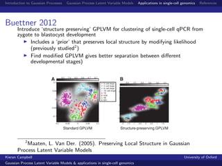Gaussian Process Latent Variable Models & applications in single-cell genomics | PDF