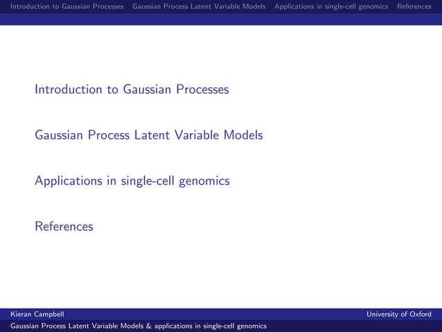 Gaussian Process Latent Variable Models & applications in single-cell genomics | PDF