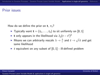 Gaussian Process Latent Variable Models & applications in single-cell genomics | PDF