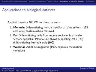 Gaussian Process Latent Variable Models & applications in single-cell genomics | PDF
