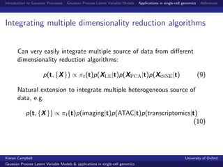 Gaussian Process Latent Variable Models & applications in single-cell genomics | PDF