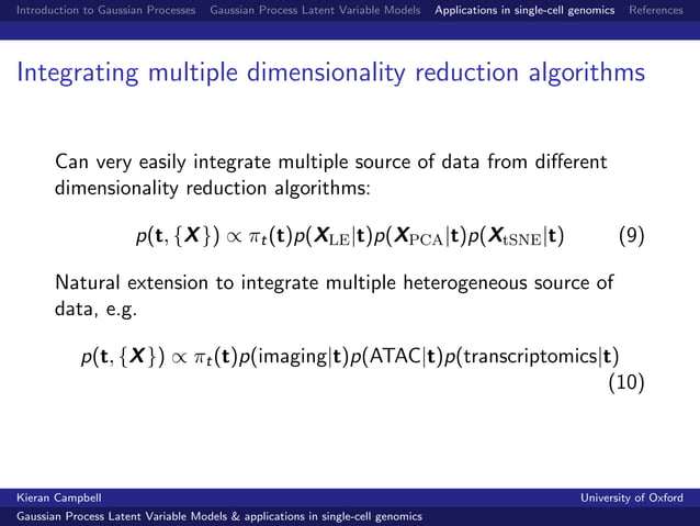 Gaussian Process Latent Variable Models & applications in single-cell genomics | PDF