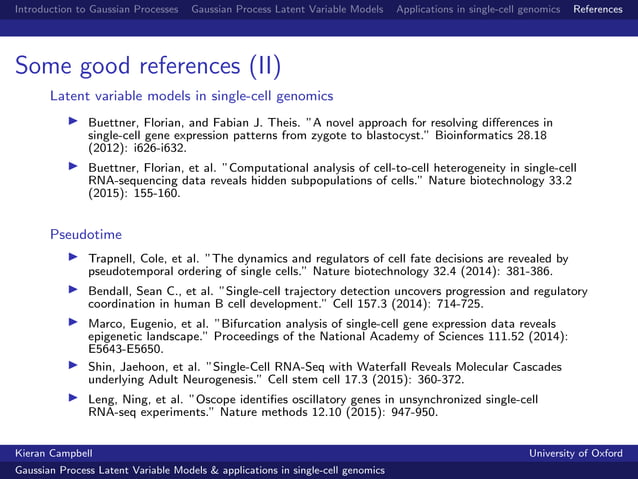 Gaussian Process Latent Variable Models & applications in single-cell genomics | PDF