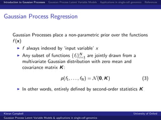 Gaussian Process Latent Variable Models & applications in single-cell genomics | PDF