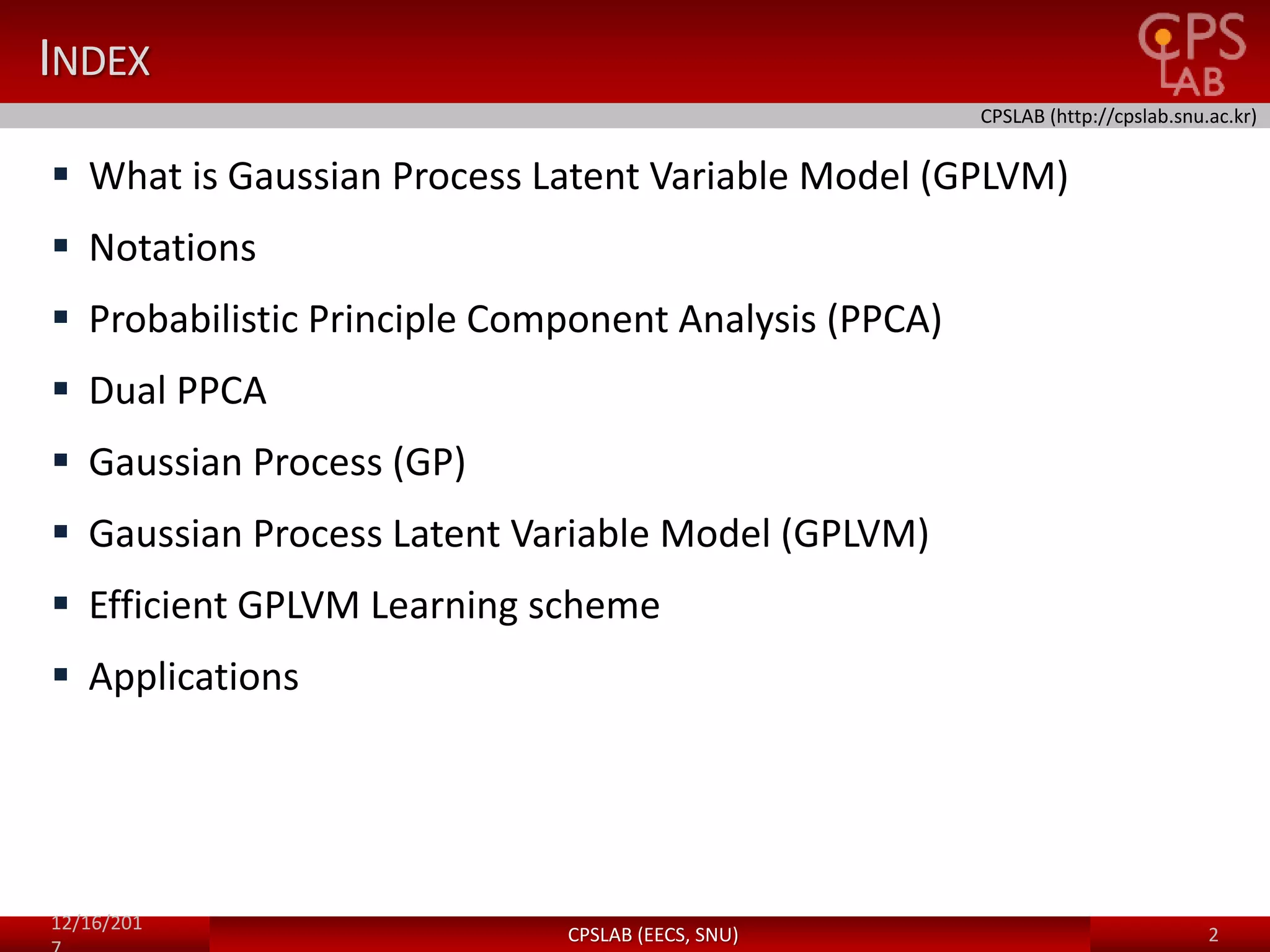 Gaussian Process Latent Variable Model | PPT Gaussian Process Latent Variable Model | PPT