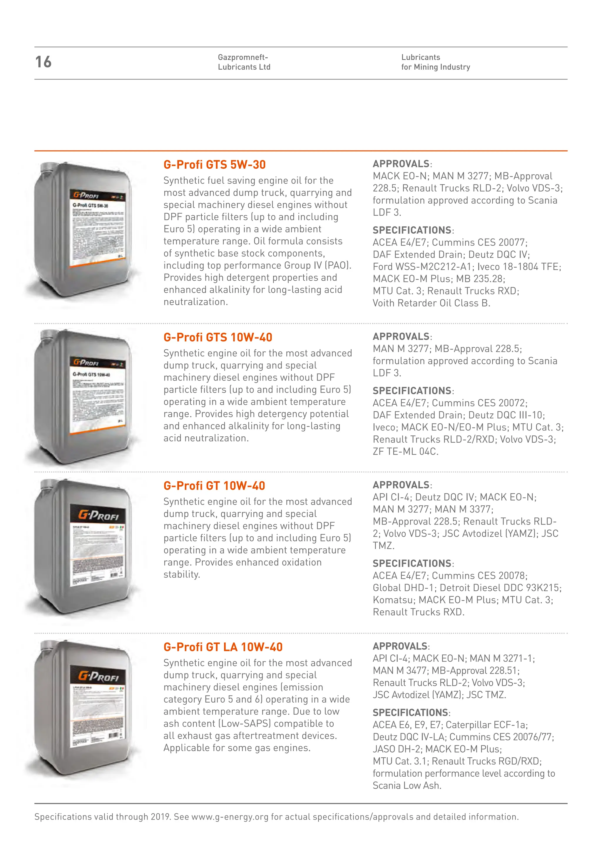 Gazprom Neft Mining Lubricants | PDF