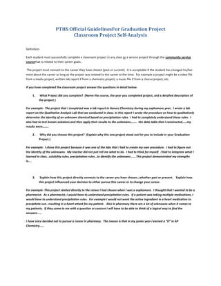 Gp official guidelines for selection of a project | PDF