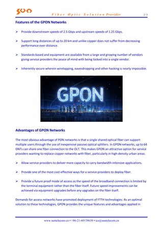 GPON: Optimal Solution to FTTH | PDF