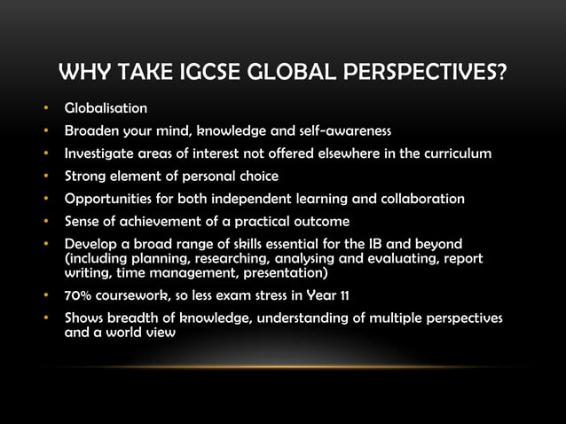 Global Perspectives Presentation | PPTX | Educational Assessment ...