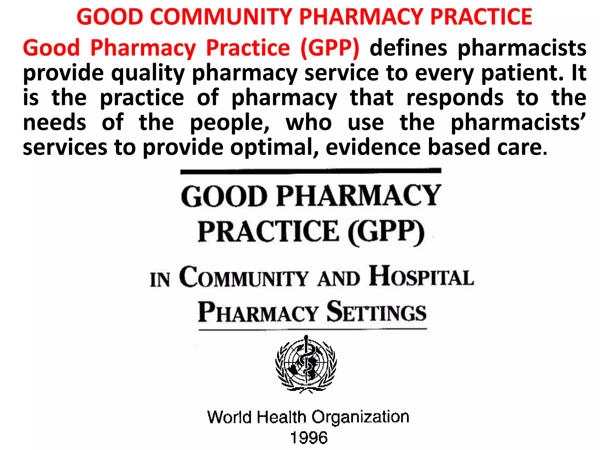 Good Pharmacy Practice | PPTX
