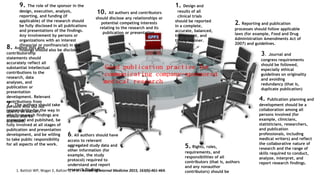 Ten principles underlying good publication practices. | PPTX