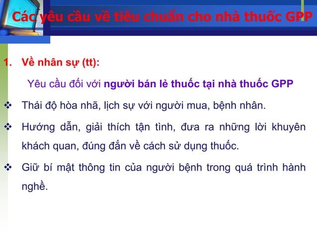 Gpp good pharmacy practice thuc hanh tot nha thuoc | PDF