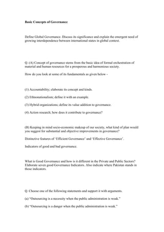 CSS Governance and Public Policy Past Paper Analysis (Topic-wise) 2016 ...