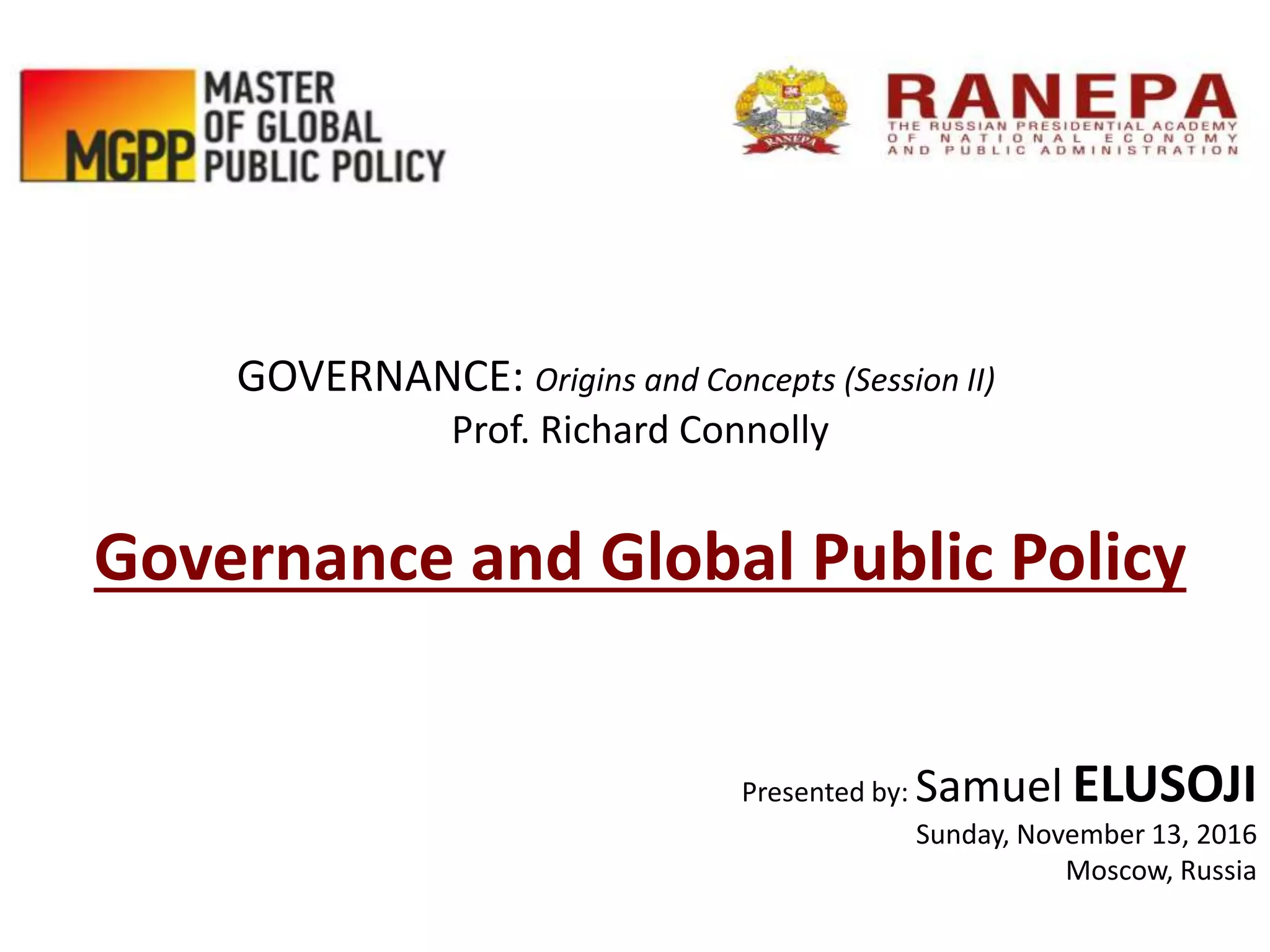 Governance and Global Public Policy | PPTX