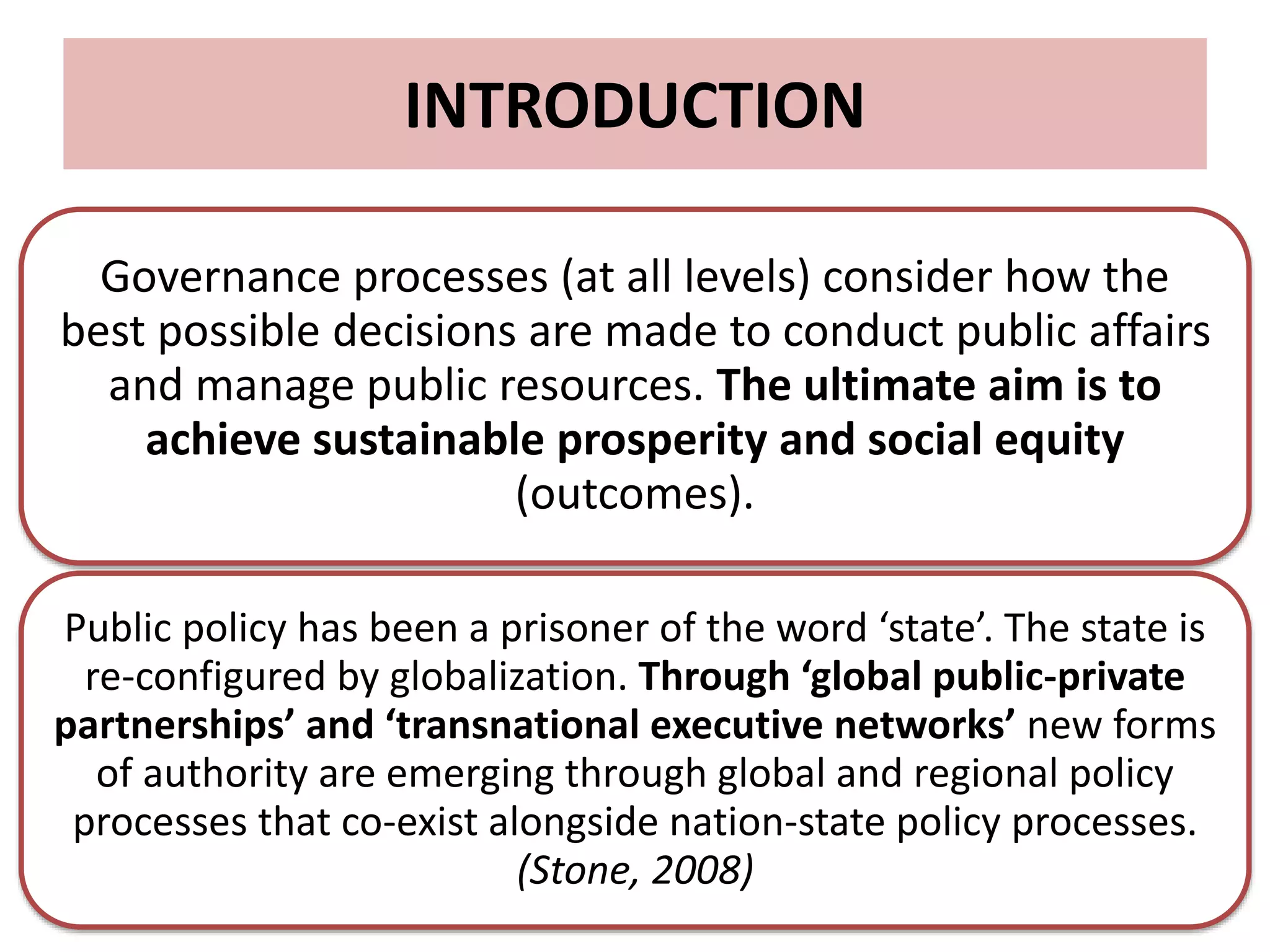 Governance and Global Public Policy | PPTX