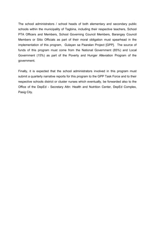 Gulayaan sa Paaralan Project [GPP] - Project Proposal for FY 2014 | DOC