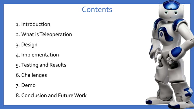 Kinect Based Teleoperation Of A Humanoid Robot Ppt