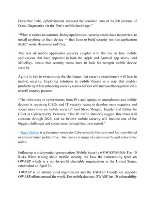 Report on Mobile security | PDF