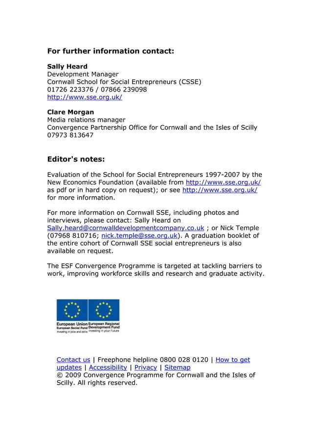 Cornwall SSE Graduation 2010 | PDF