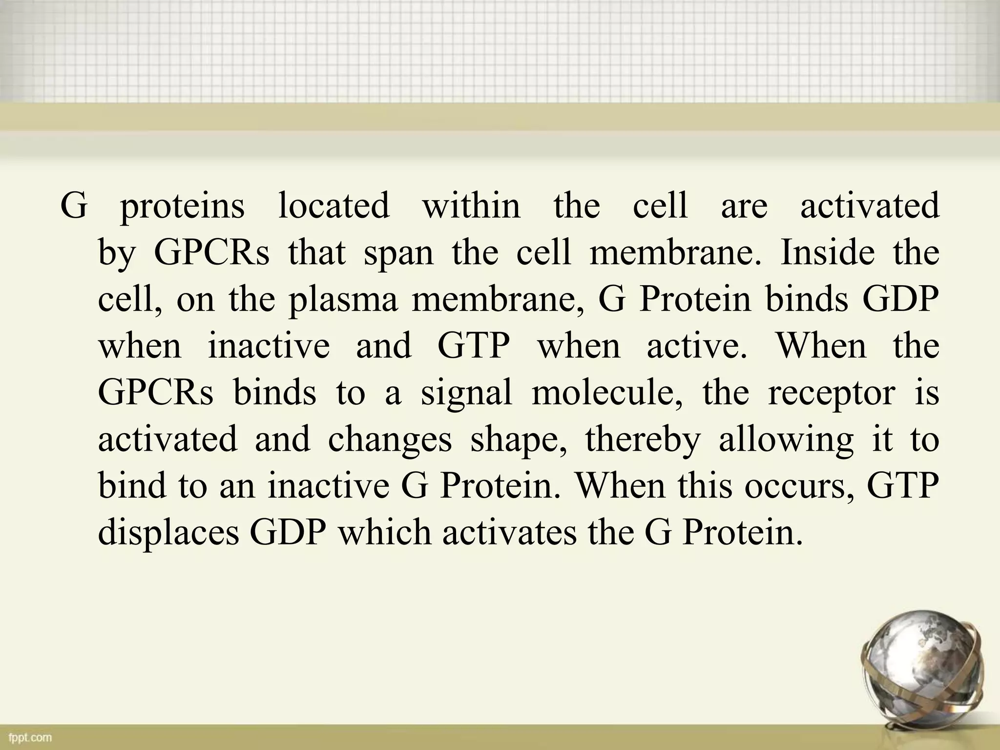 G protein coupled receptors and their Signaling Mechanism | PPTX
