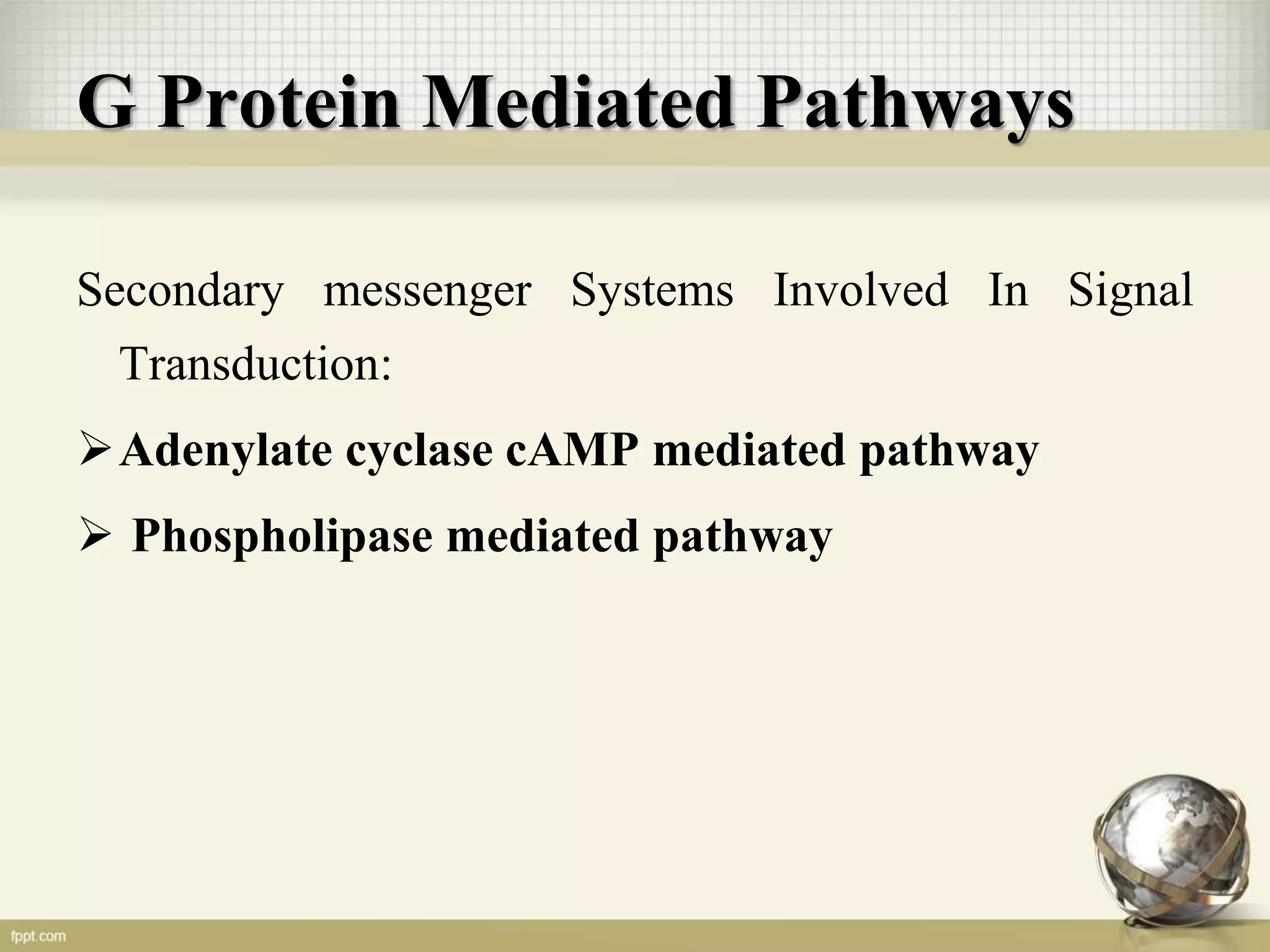 G protein coupled receptors and their Signaling Mechanism | PPTX