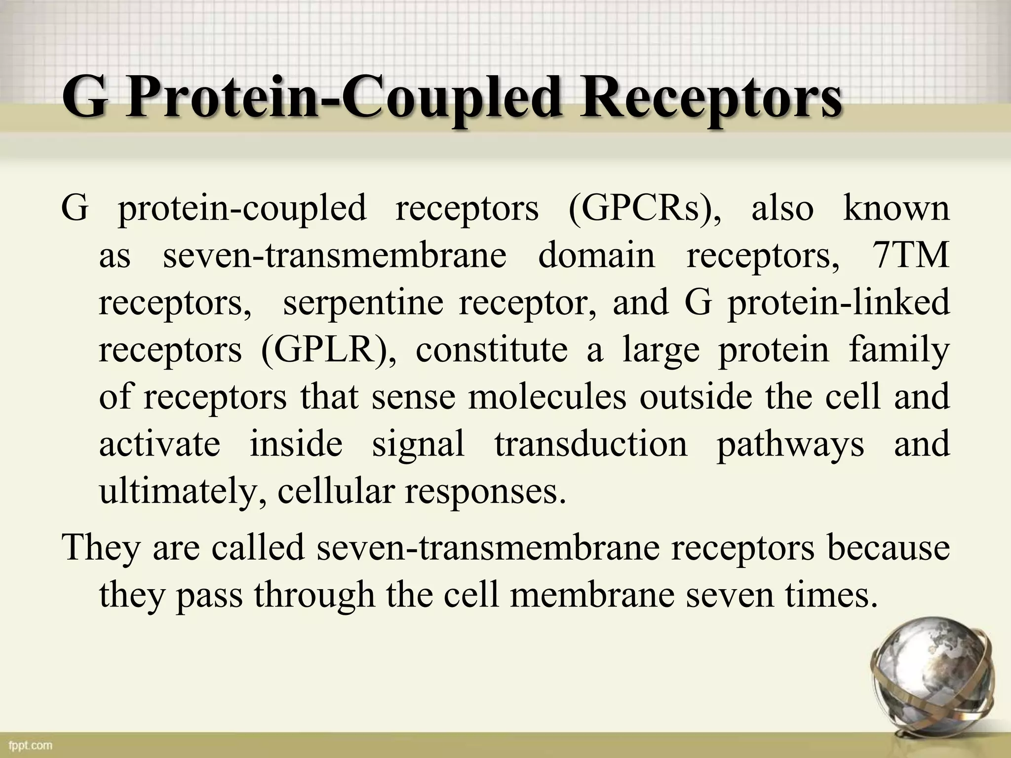 G protein coupled receptors and their Signaling Mechanism | PPTX
