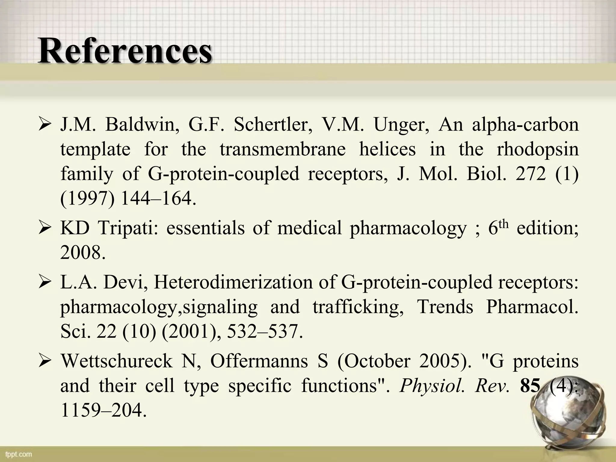 G protein coupled receptors and their Signaling Mechanism | PPTX