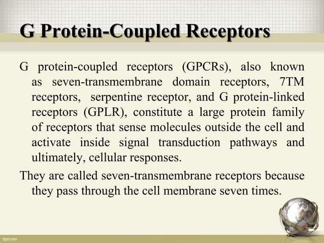 G protein coupled receptors and their Signaling Mechanism | PPTX