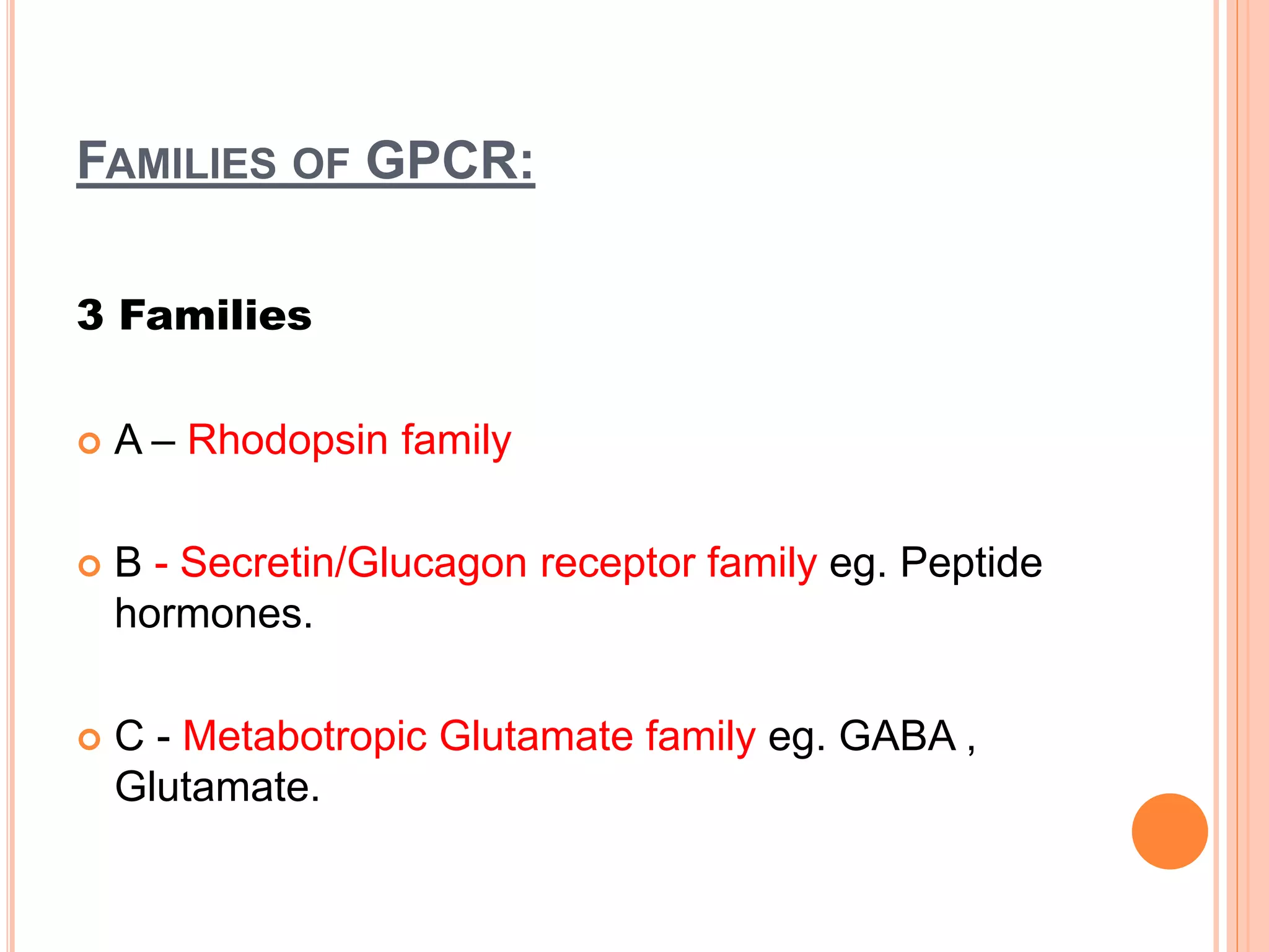 G protein coupled receptors | PPTX
